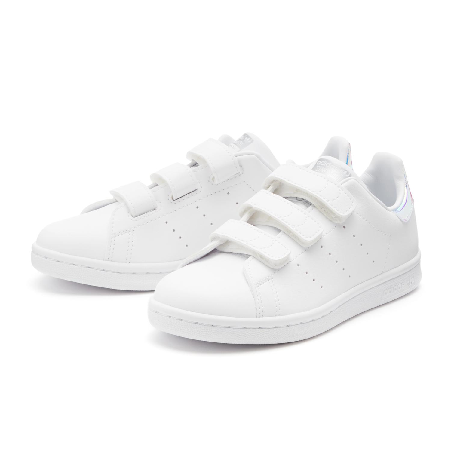 キッズ 【ADIDAS】 アディダス 17-21STAN SMITH CF C スタンスミス FX7539 FWWT/FWWT/SLMT ...