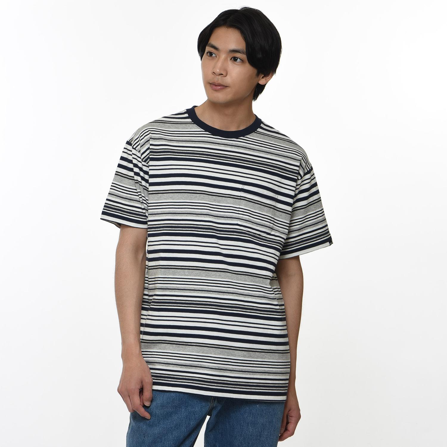 【VANS】 ヴァンズ M Border Pocket TEE ショートスリーブ 123K1011101 ABC-MART限定 NAVY ...