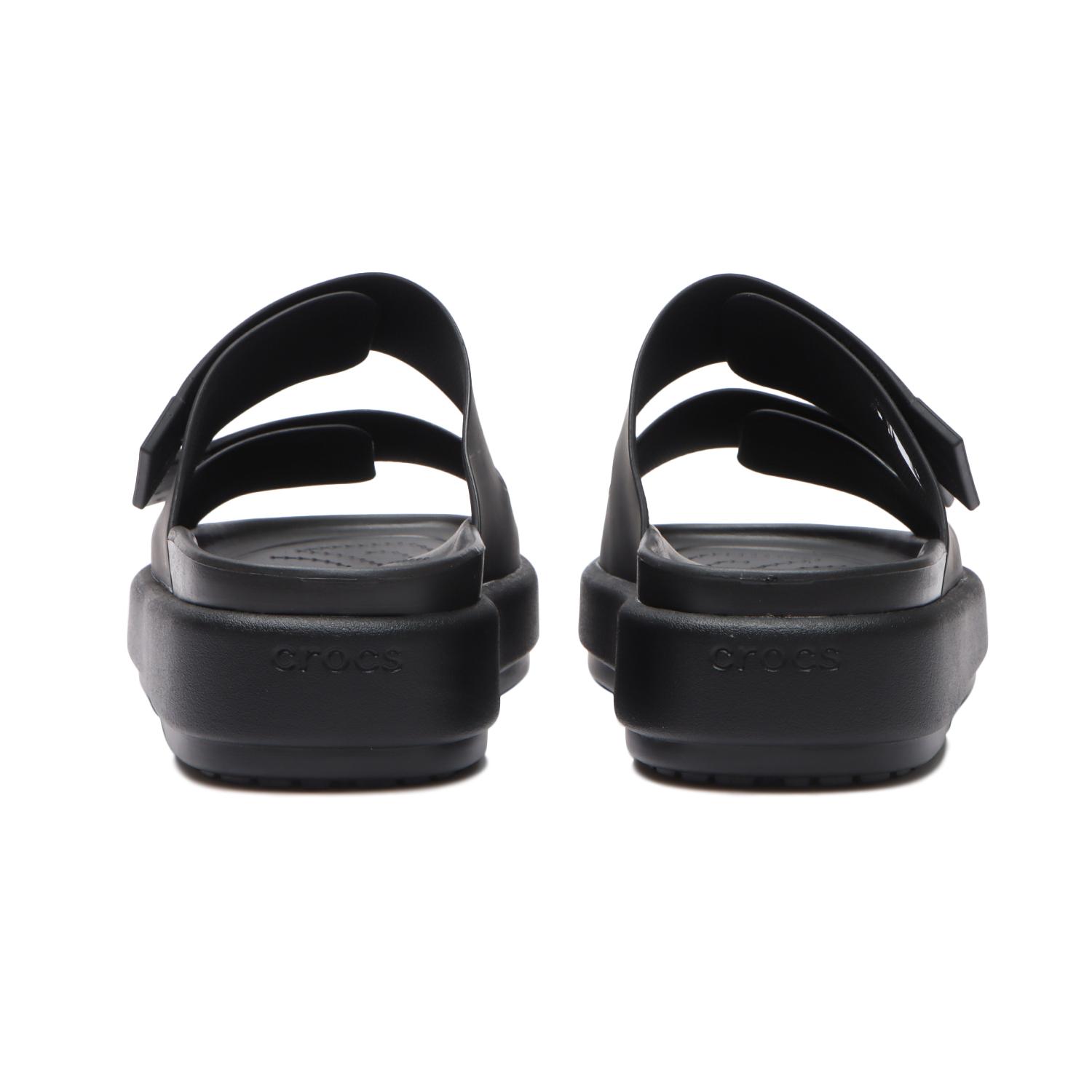 【crocs】 クロックス BROOKLYN LUXE SANDAL W ブルックリンラックスサンダル 209586-060 BLACK ...