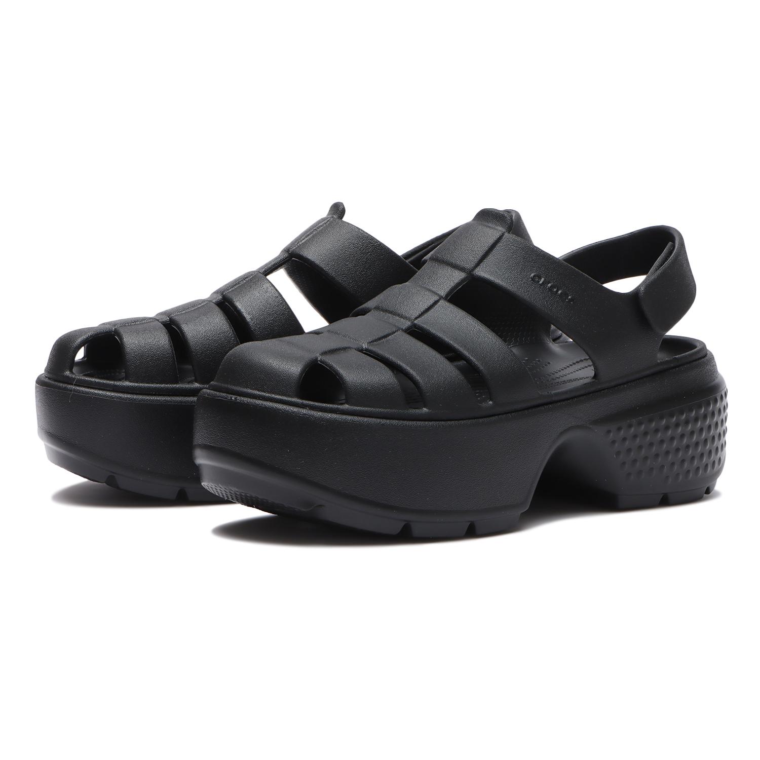 【crocs】 クロックス STOMP FISHERMAN SANDAL ストンプフィッシャーマンサンダル 209938-001 Black ...
